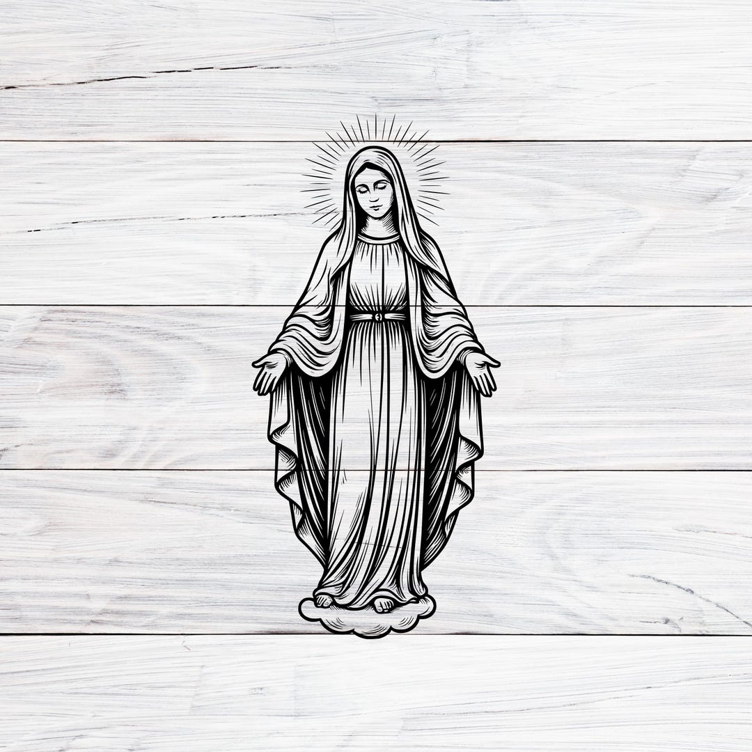 Mama Mary Svg, Png, Jpg, Virgin Mary Design Digital Download - Etsy