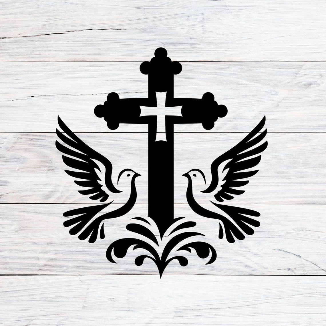 Cross With Doves Svg, Png, Jpg, Christian Cross Clipart, Holy Spirit ...