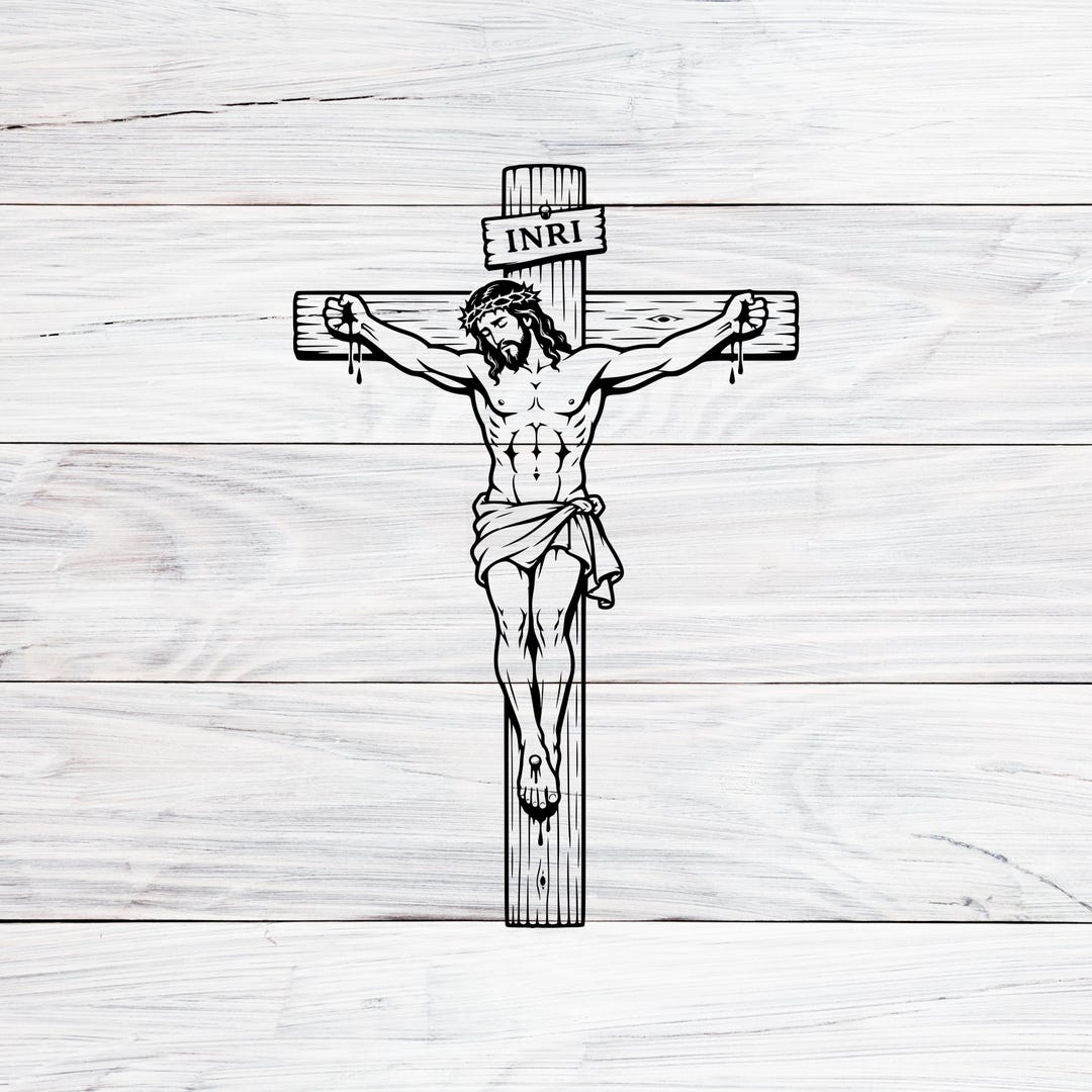 Jesus Christ Crucifix Svg, Png, Dxf, Pdf, Cross INRI Christian Design ...