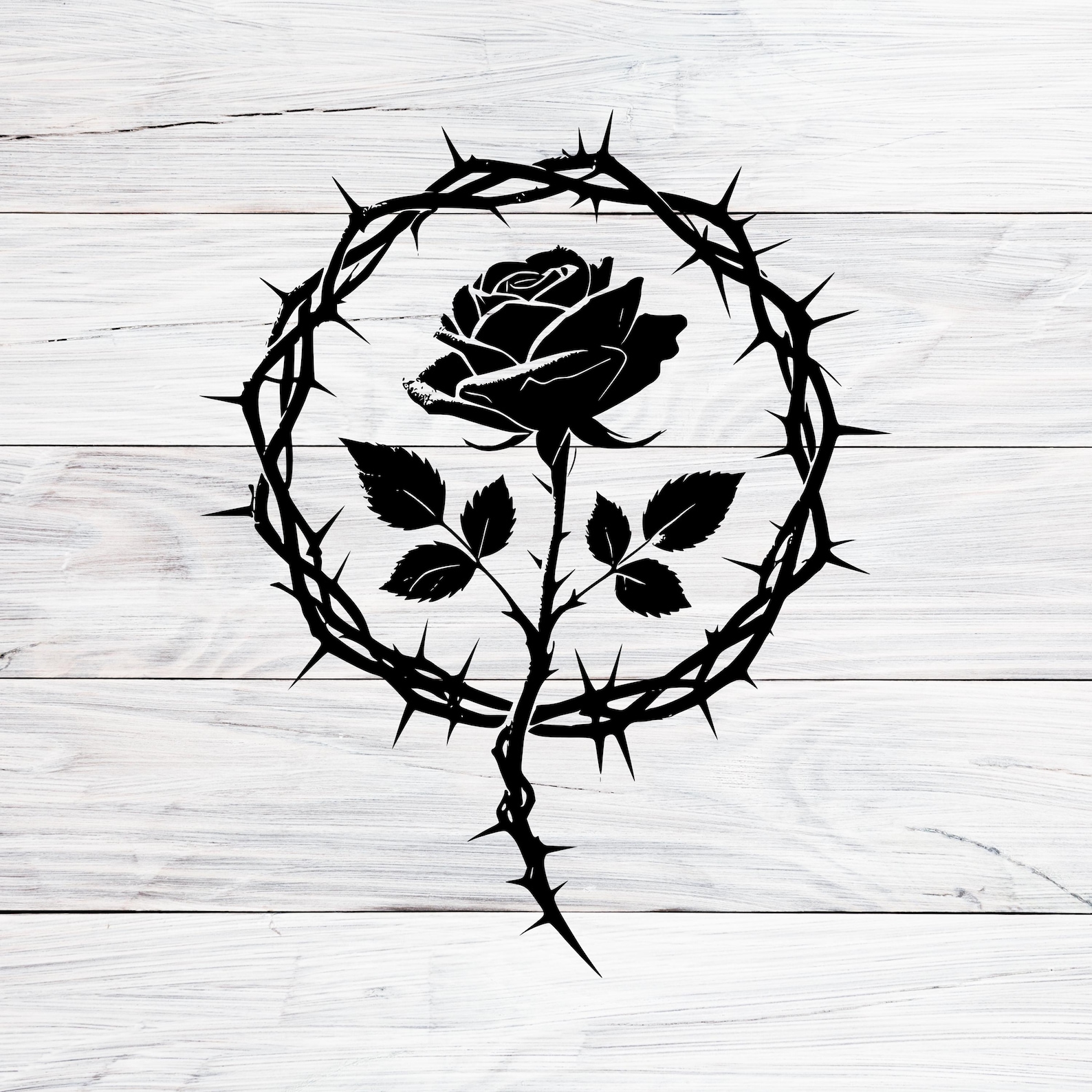 Rose and Crown of Thorns Svg, Symbol of Jesus Sacrifice and Redemption ...