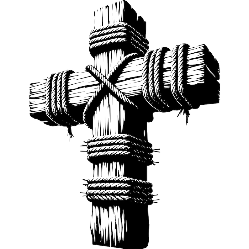 Christian Cross Svg, Wooden Cross With Rope Svg, Symbol of Jesus ...