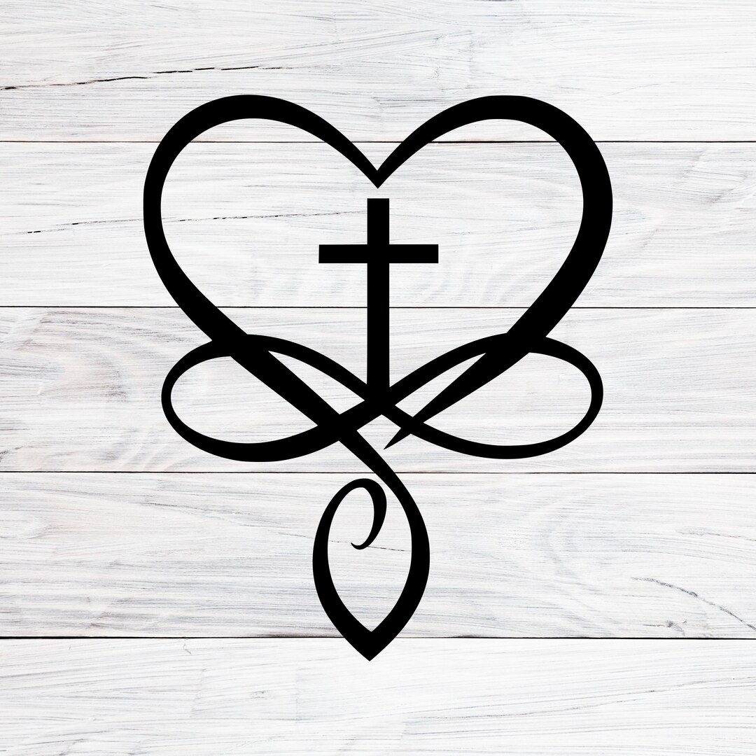 Heart Cross Infinity Symbol Svg Png, Jpg, Christian Clipart Digital ...