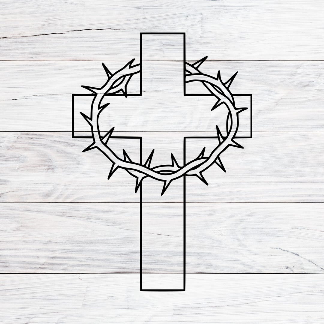 Cross Outline SVG, Cross Clipart, Christian Svg File, Christian Cross ...