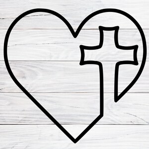 Christian Heart Cross Design, Faith & Love SVG, PNG, JPG (digital ...
