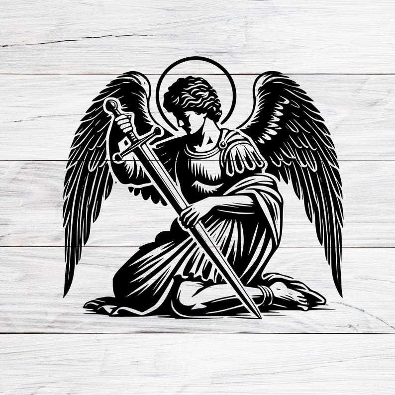 Archangel Michael SVG: Guardian Angel With Sword (digital Download) - Etsy
