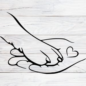 Dog Paw and Hand Line Art Svg, Png, Jpg, Design Png Dog Mum, Human ...