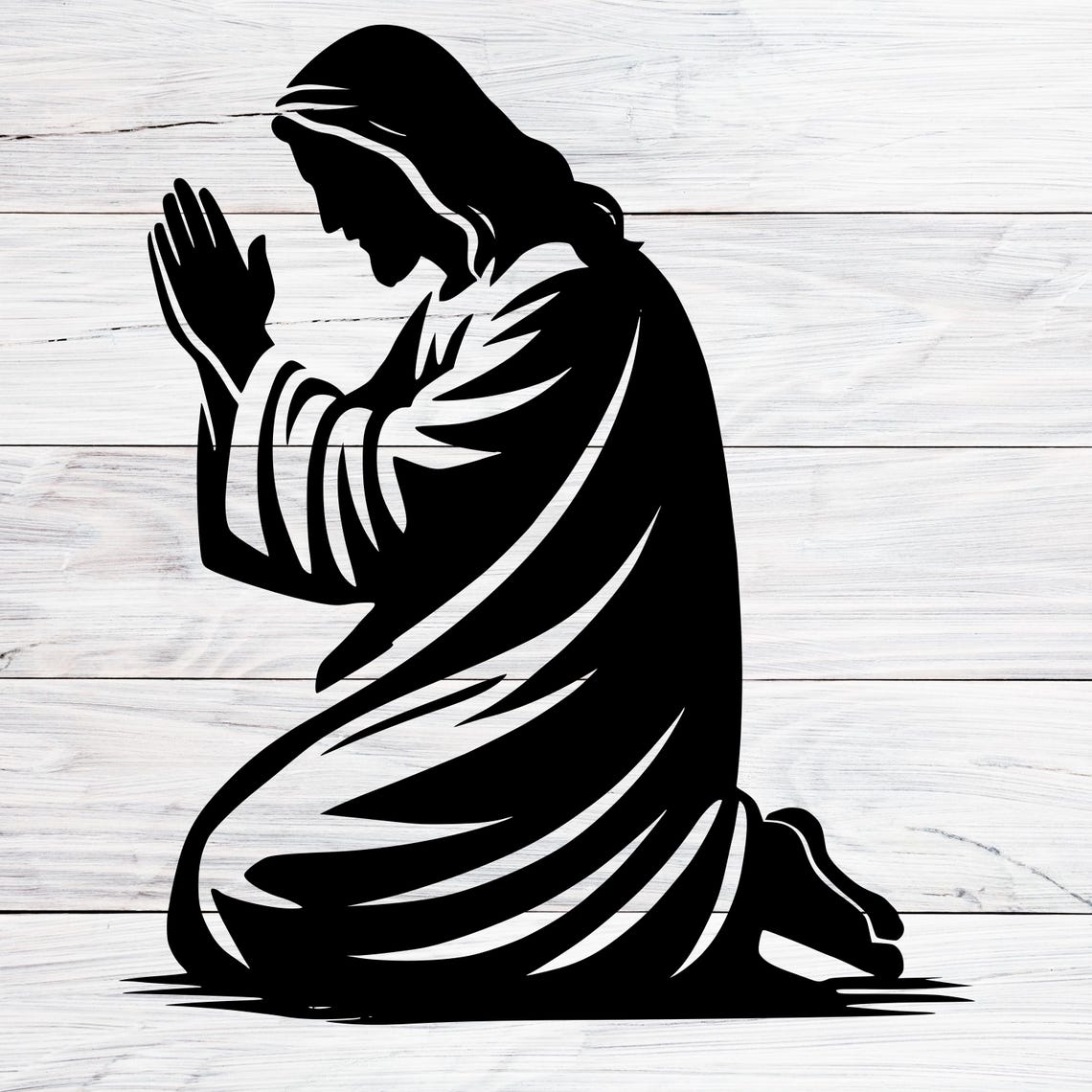 Jesus Praying Svg, Christian Faith, Jesus in Prayer, Jesus Symbol ...
