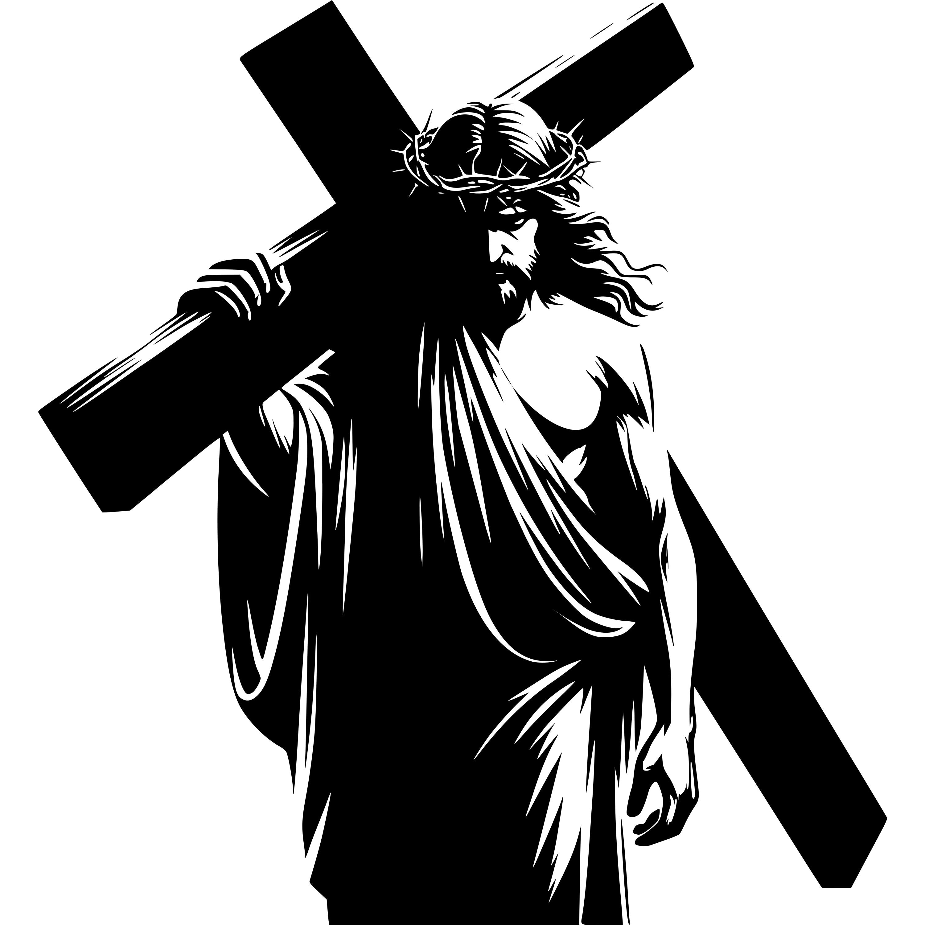 Jesus Carrying the Cross, Christian Redemption and Sacrifice Symbol ...