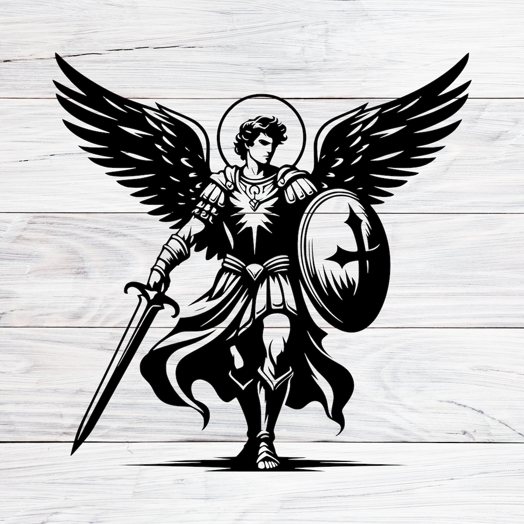 Archangel Michael SVG PNG JPG, Warrior Angel Design (digital Download ...