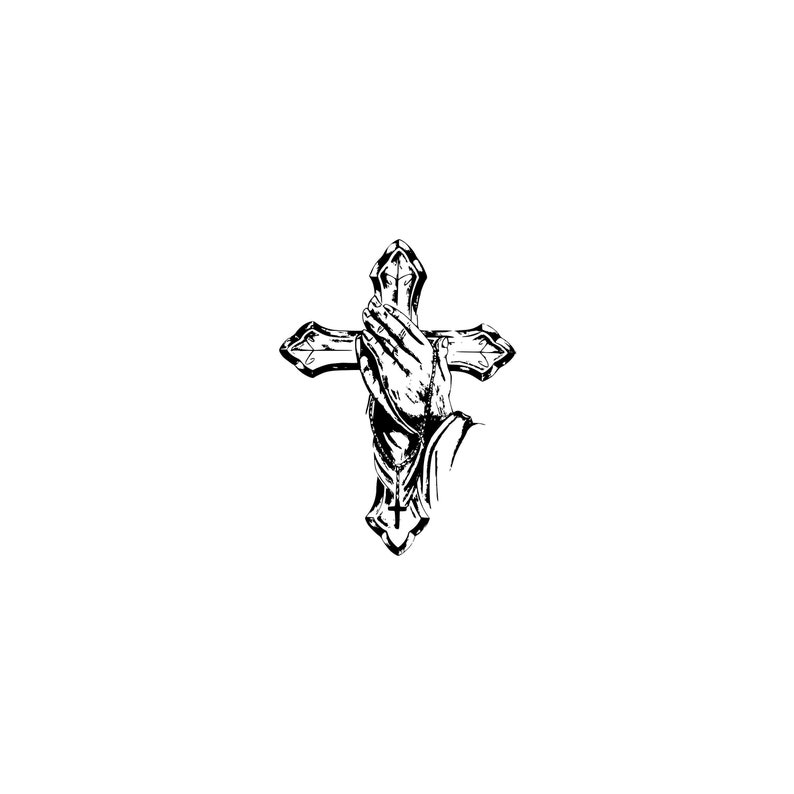 Praying Hands With Rosary Svg Christian Cross Clipart Cross And Rosary
