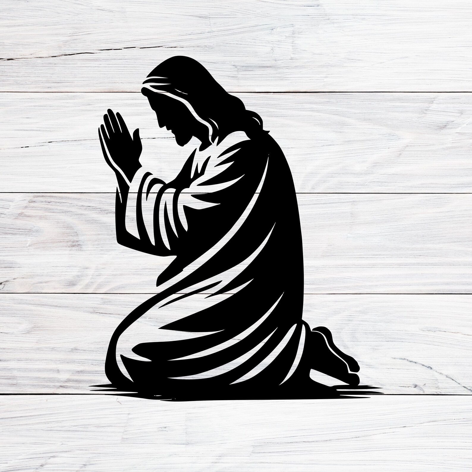 Jesus Praying Svg, Christian Faith, Jesus in Prayer, Jesus Symbol ...