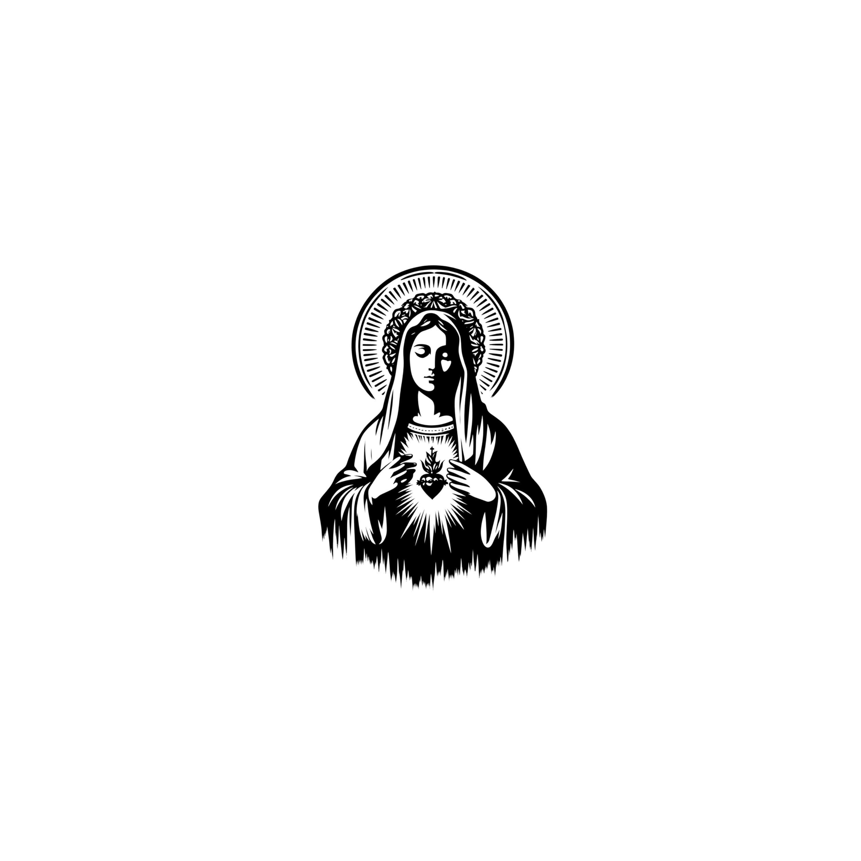 Virgin of Guadalupe Png, Virgin Mary Stencil Svg, Virgin Mary Lineart ...