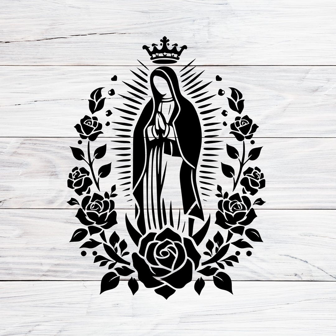Our Lady of Guadalupe Svg, Png, Jpg, Virgin Mary With Roses Digital ...
