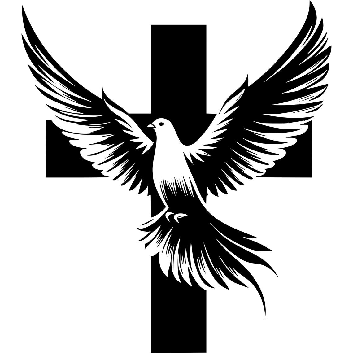 Holy Spirit Dove and Cross Design, Symbol of Faith and Sacrifice ...