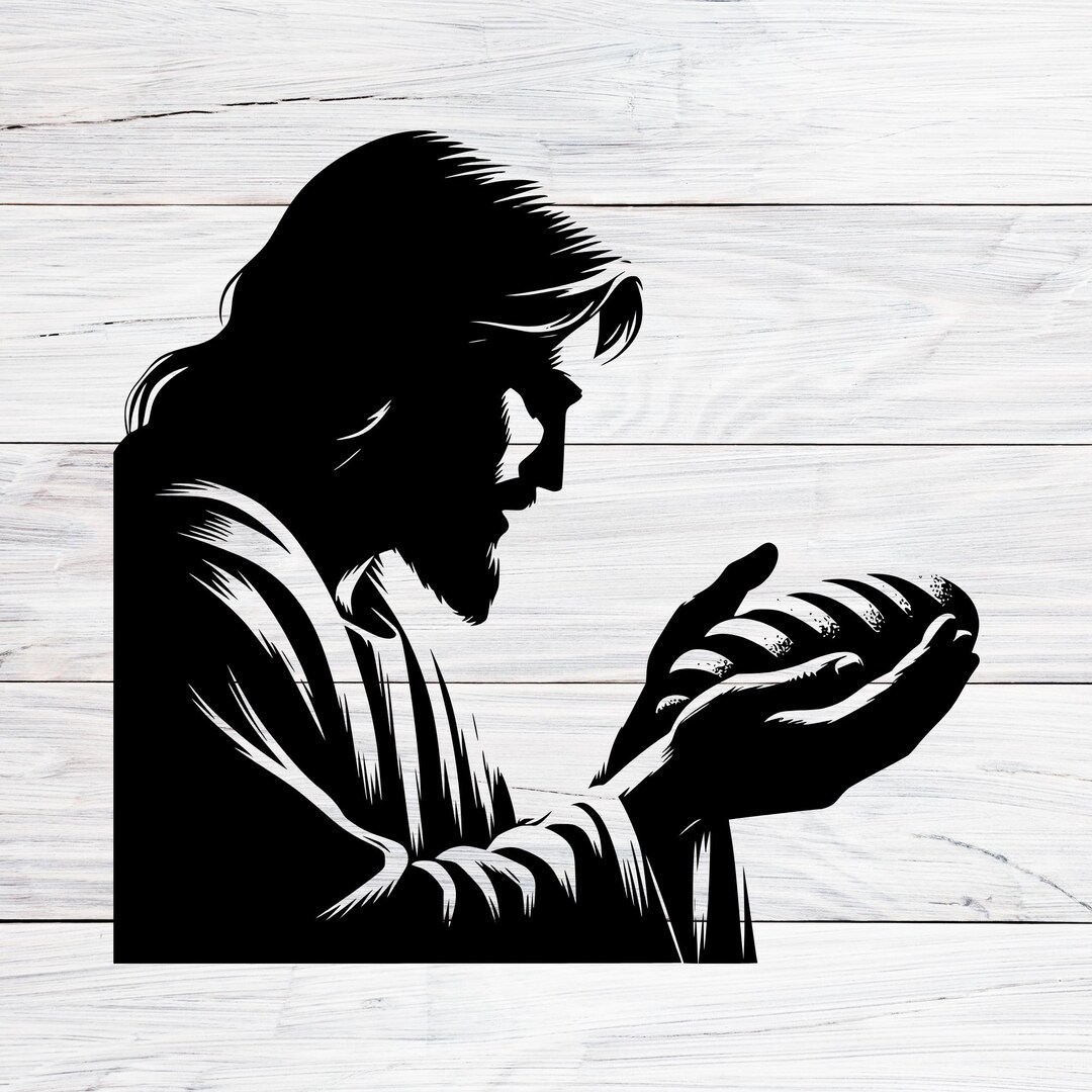 Jesus Holding Bread Svg, Png, Jpg, Christian Wall Art, Religious ...