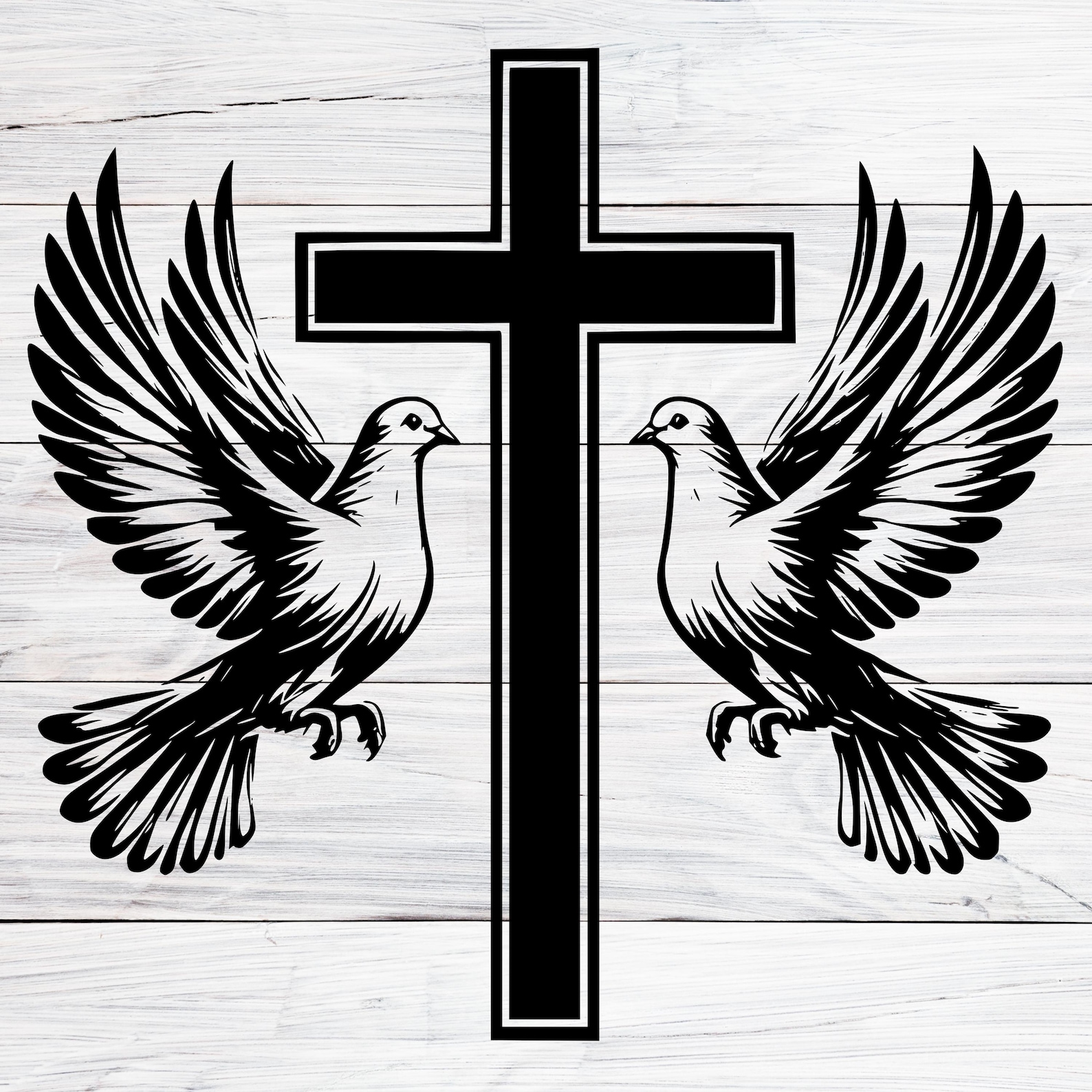 Cross With Doves Svg, Png, Jpg, Christian Baptism Design (digital ...