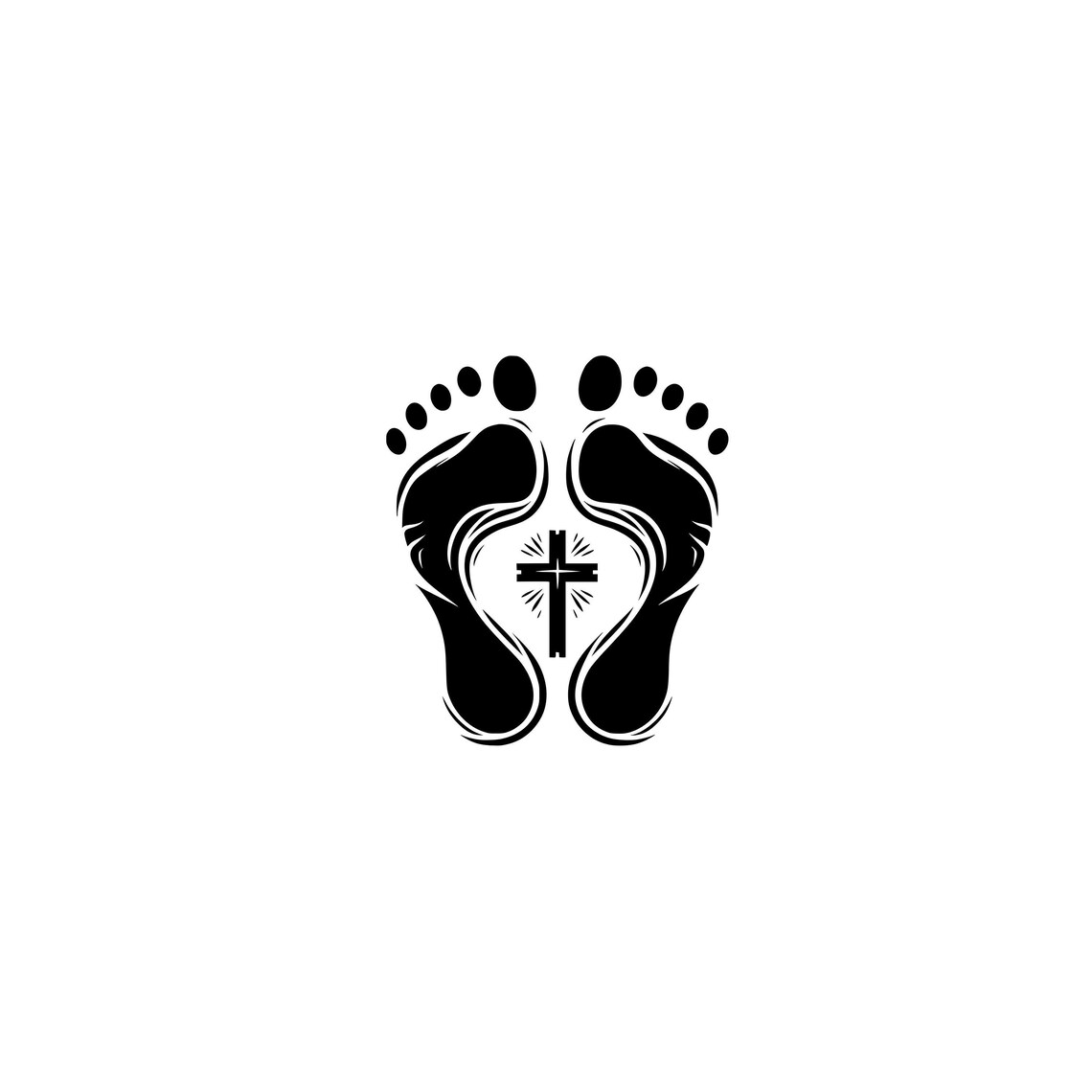 Christian Footprints Cross Svg, Footsteps to God Png, Faith and ...
