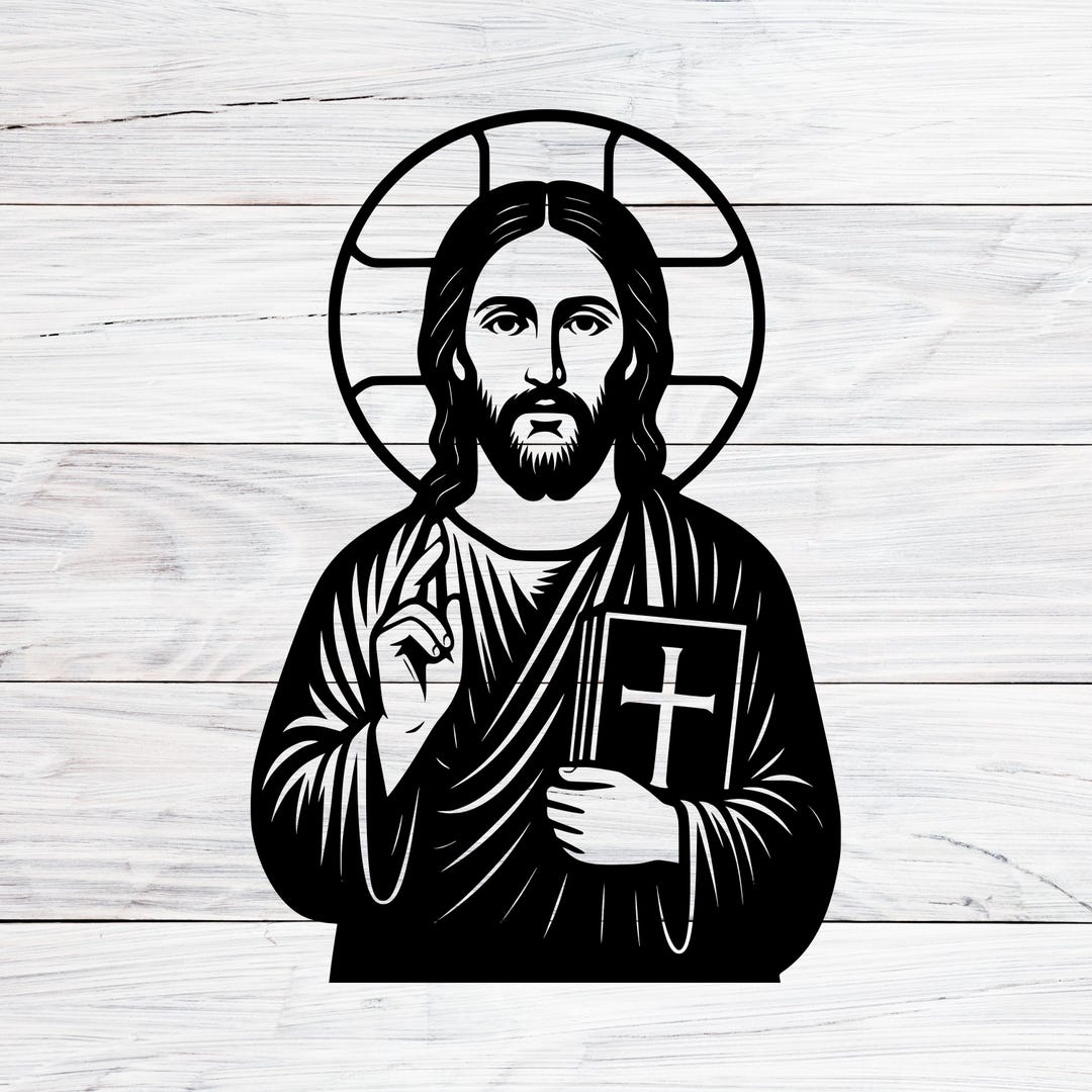 Jesus Christ Svg, Traditional Christian Art, Digital Download Svg, Png ...