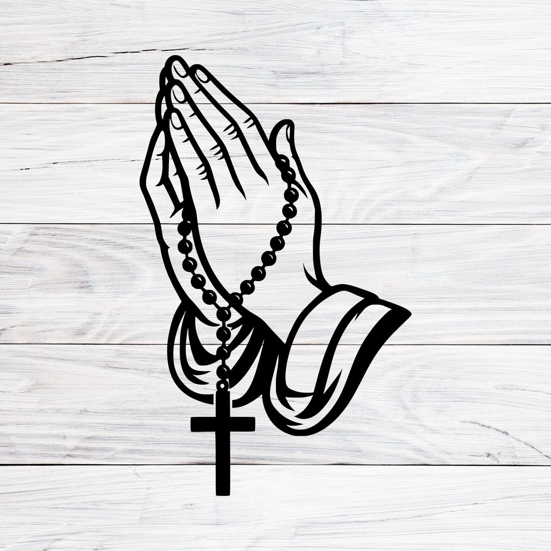 Praying Hands With Rosary Svg, Png, Eps, Jpg, Christian Faith Clip Art ...