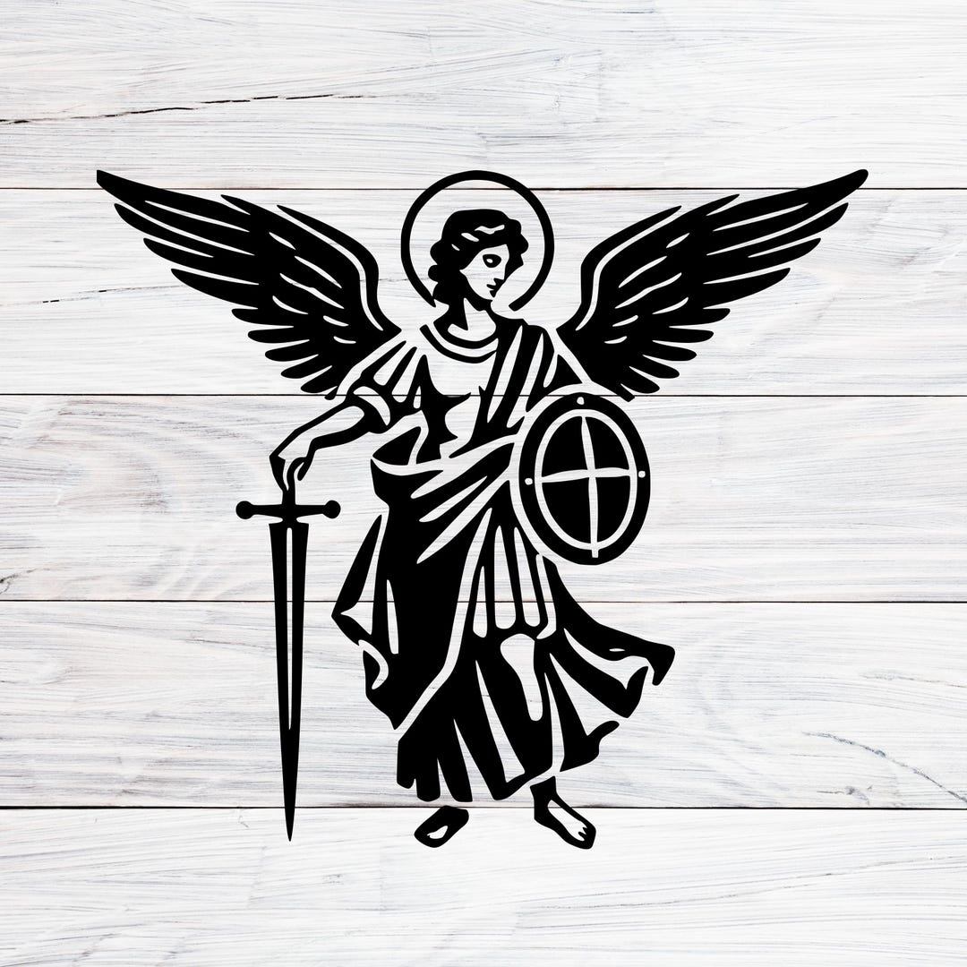 St. Michael Archangel Clipart Svg, Png, Jpg, Christian Warrior With Sword & Shield - Etsy
