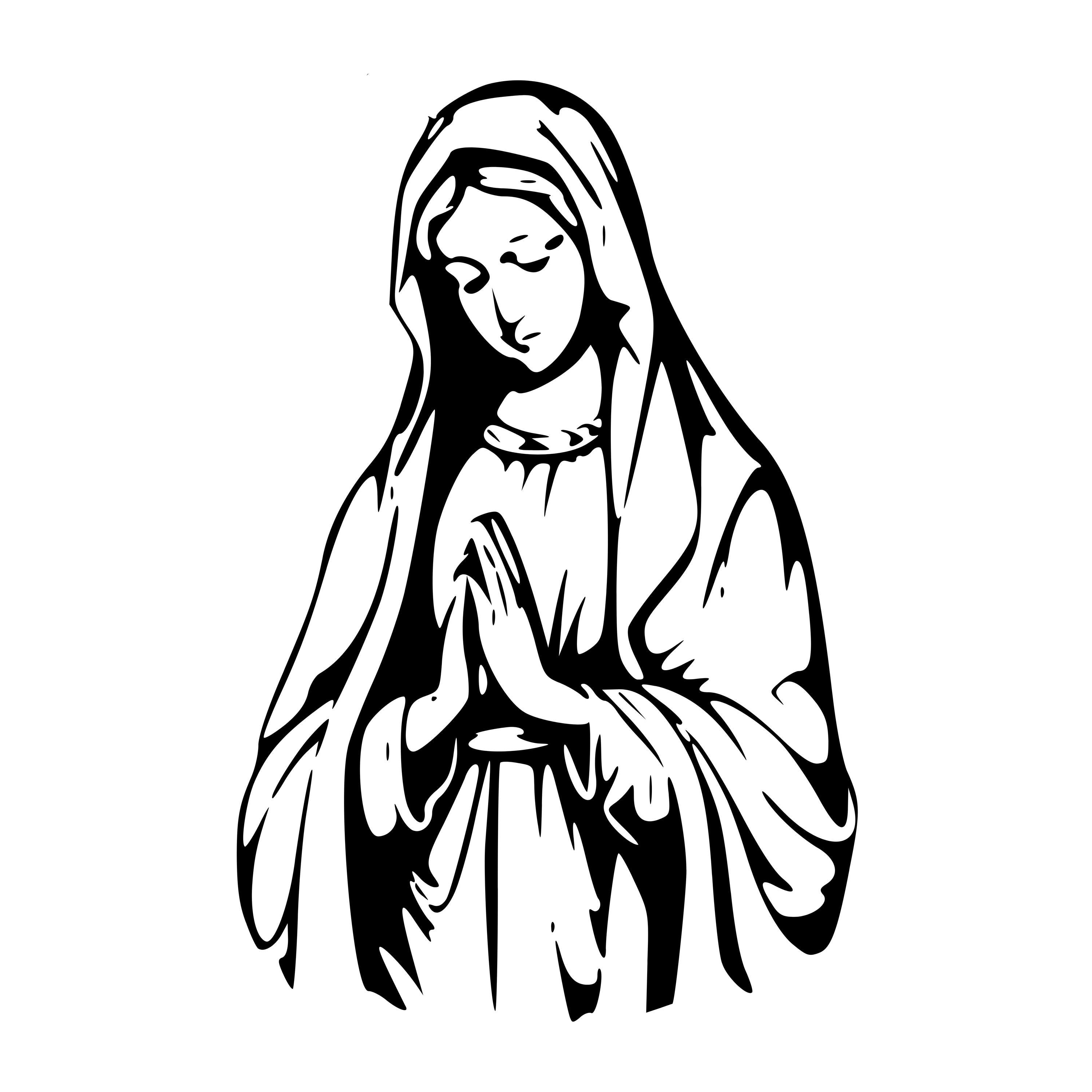 Virgin of Guadalupe Svg, to Jesus Through Mary Svg, Virgin Mary Outline ...