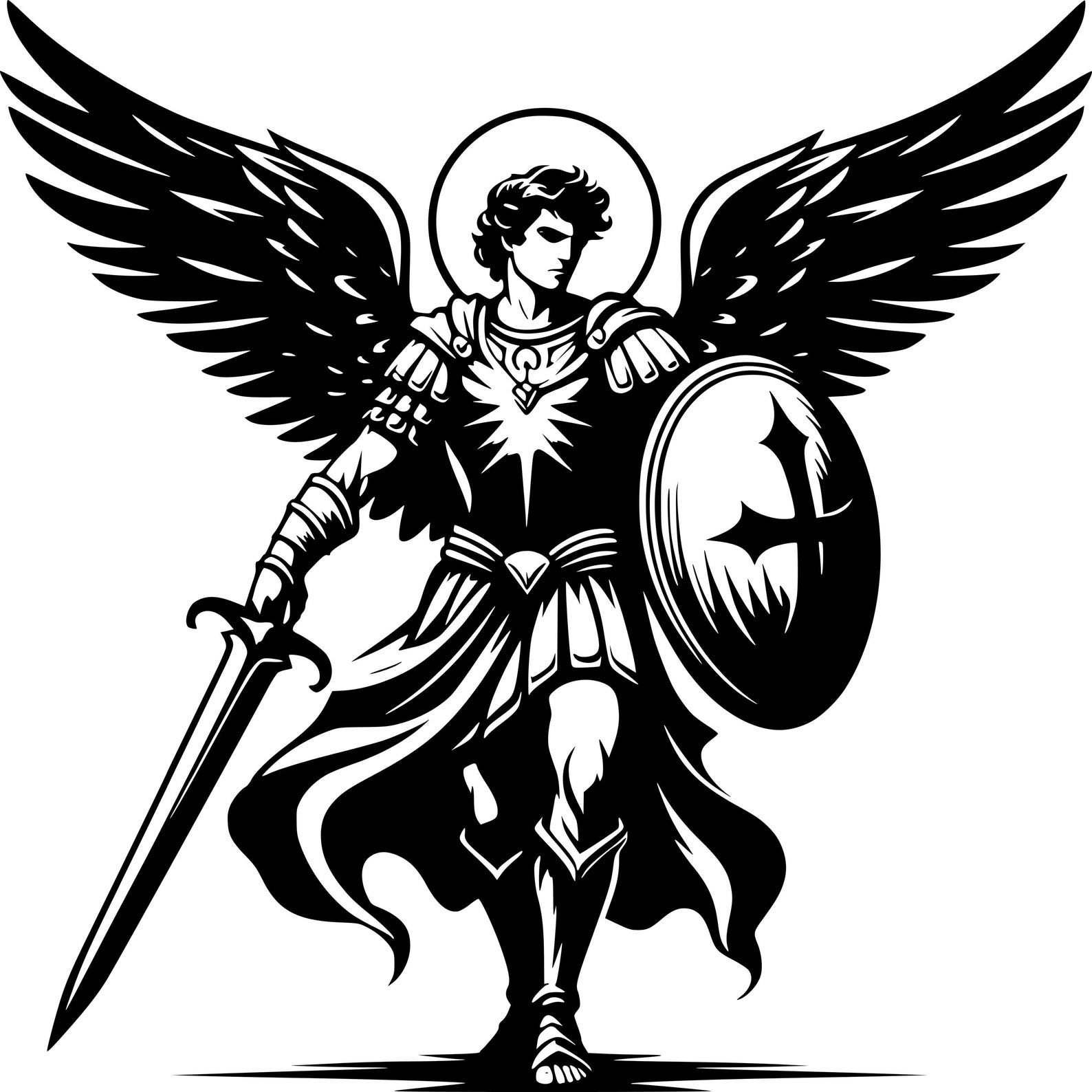 Archangel Michael SVG PNG JPG, Warrior Angel Design (digital Download ...