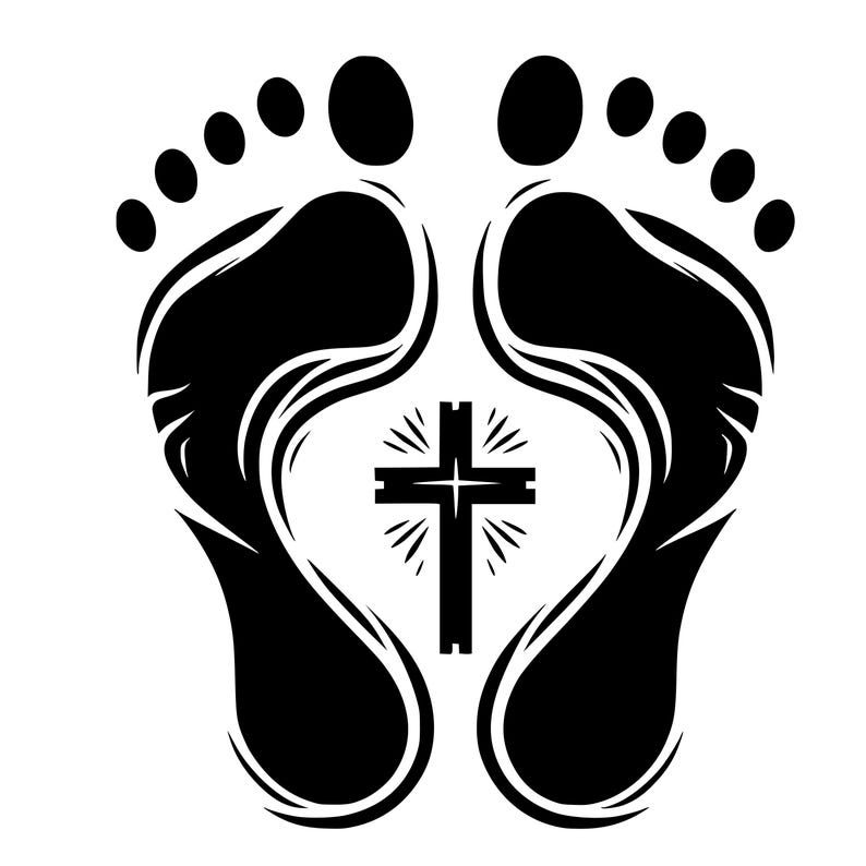 Christian Footprints Cross Svg, Footsteps to God Png, Faith and ...