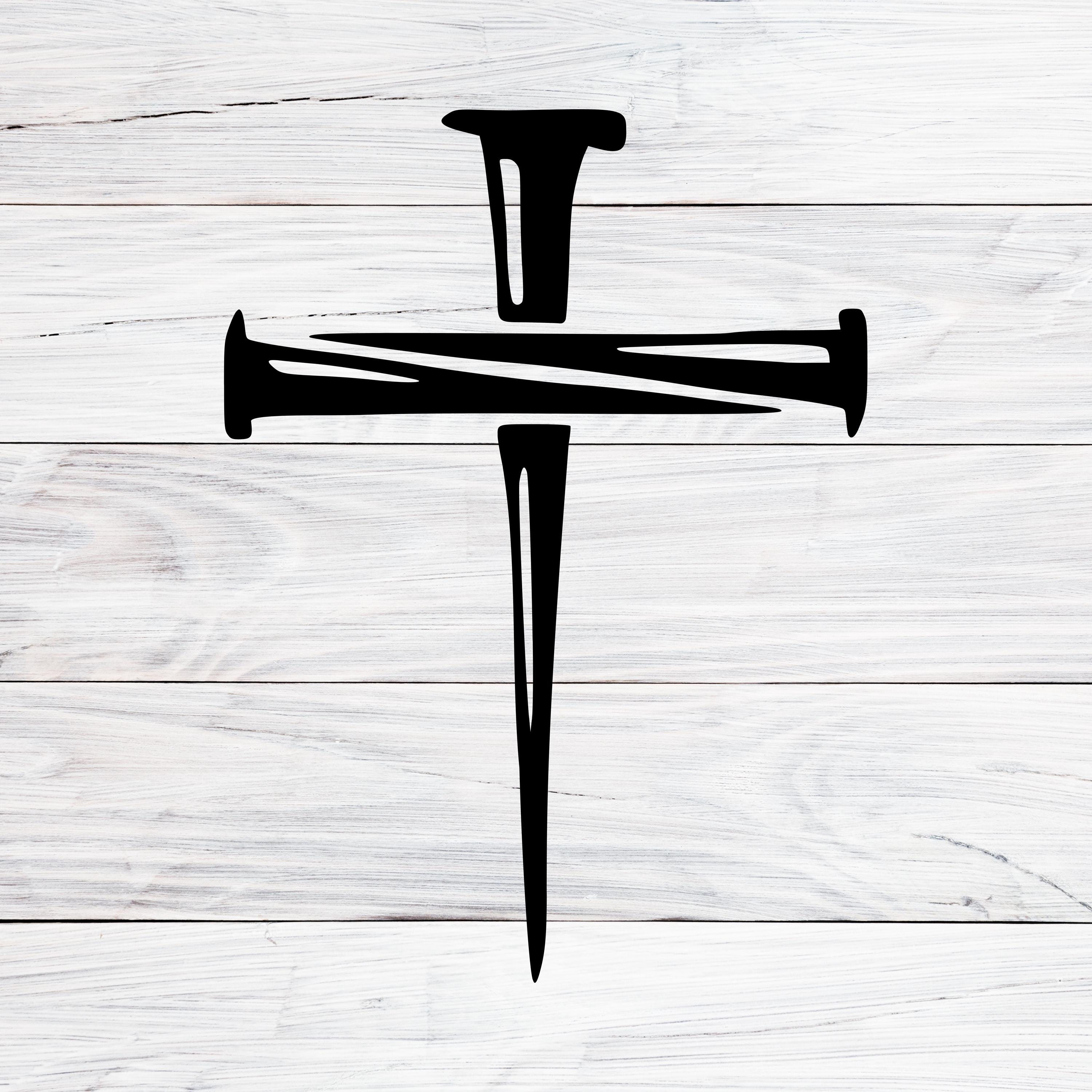 Three Nails Cross SVG Christian Faith Design, Jesus Crucifixion ...