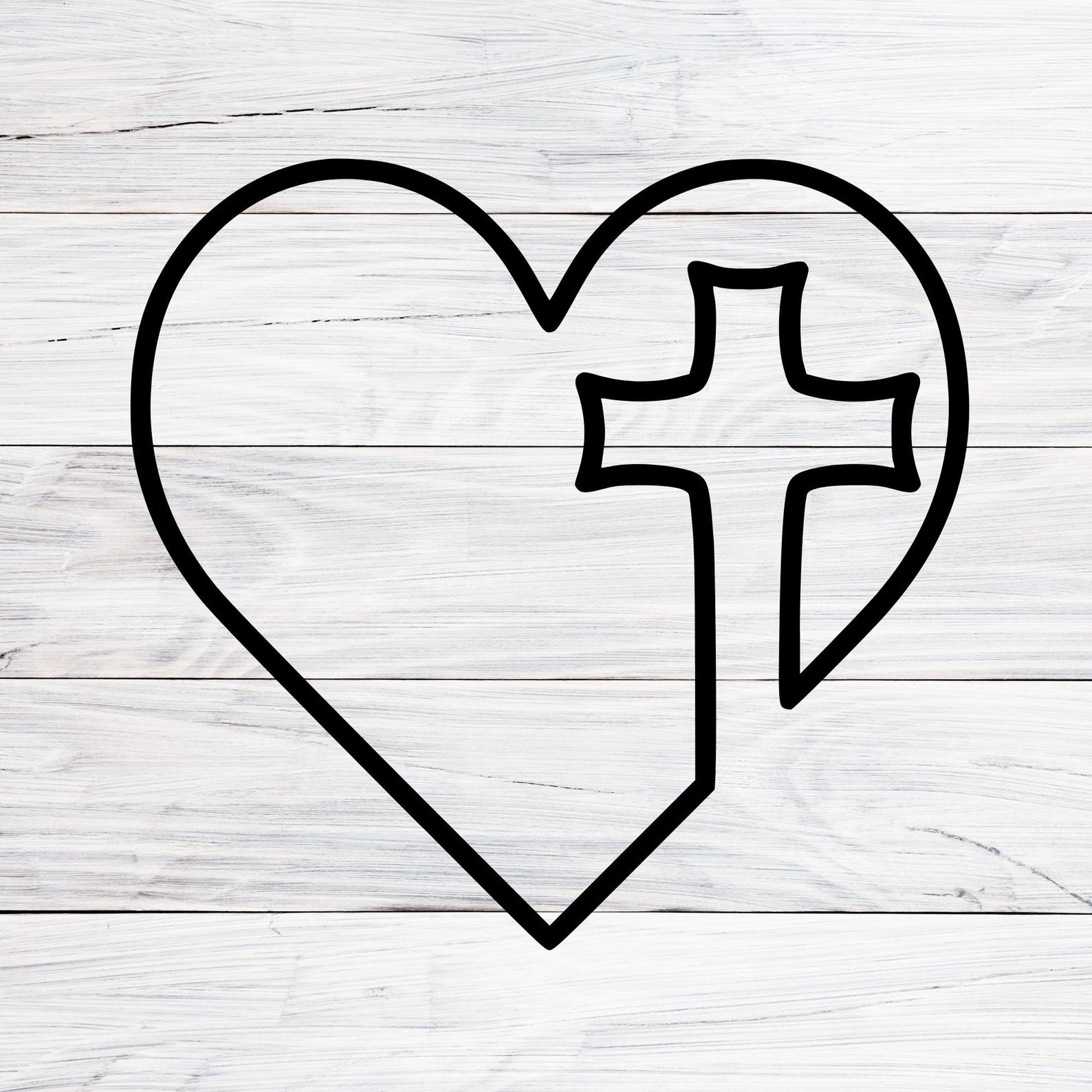 Christian Heart Cross Design, Faith & Love SVG, PNG, JPG (digital ...