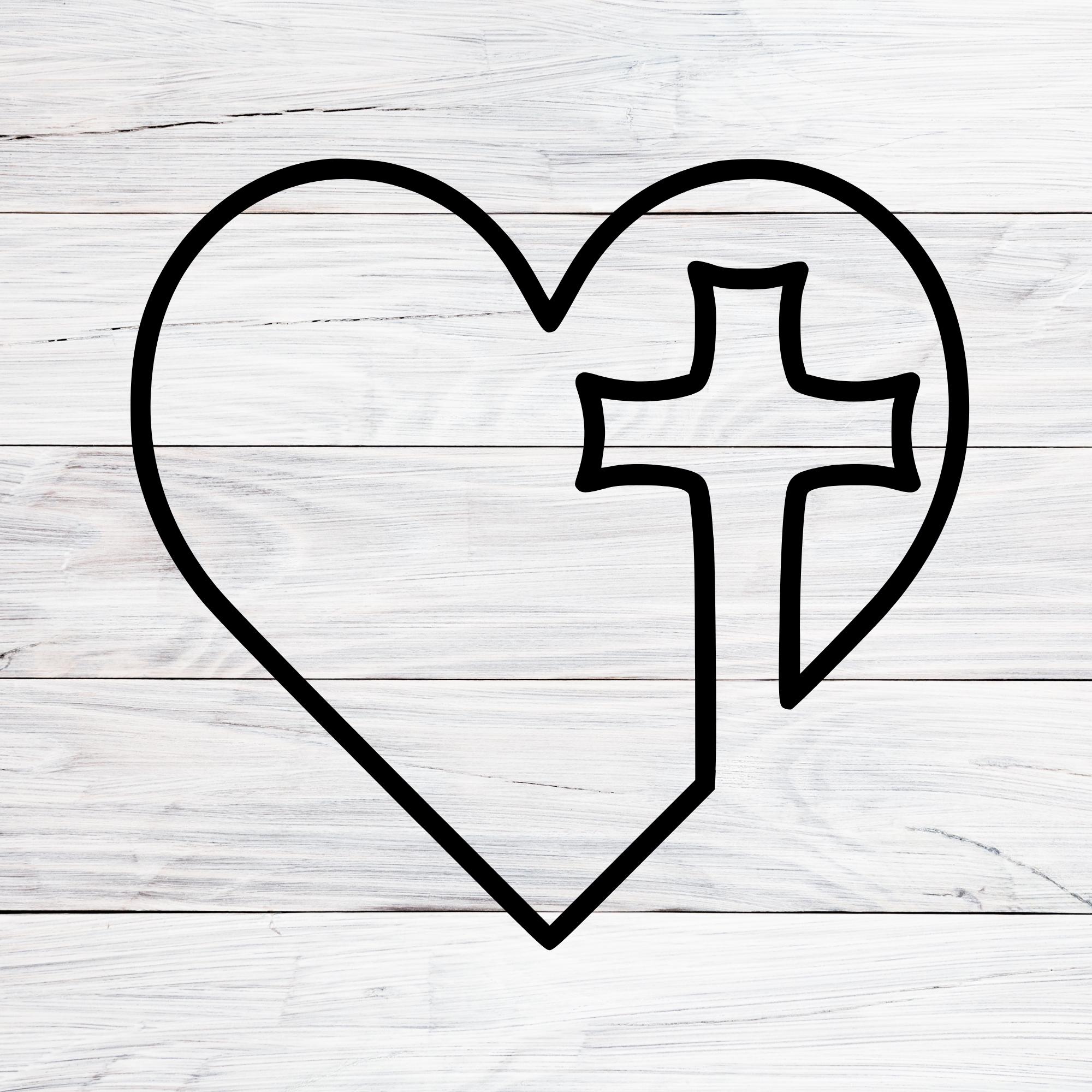 Christian Heart Cross Design, Faith & Love SVG, PNG, JPG (digital ...
