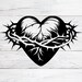Sacred Heart With Crown of Thorns, Catholic Jesus Love Symbol ...