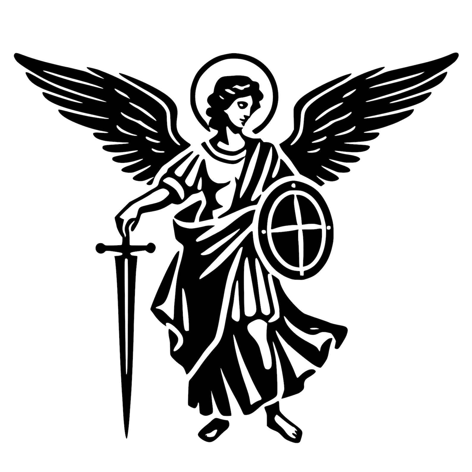 St. Michael the Archangel SVG, PNG, JPG, Christian Warrior Angel Clipart, Sword and Shield ...