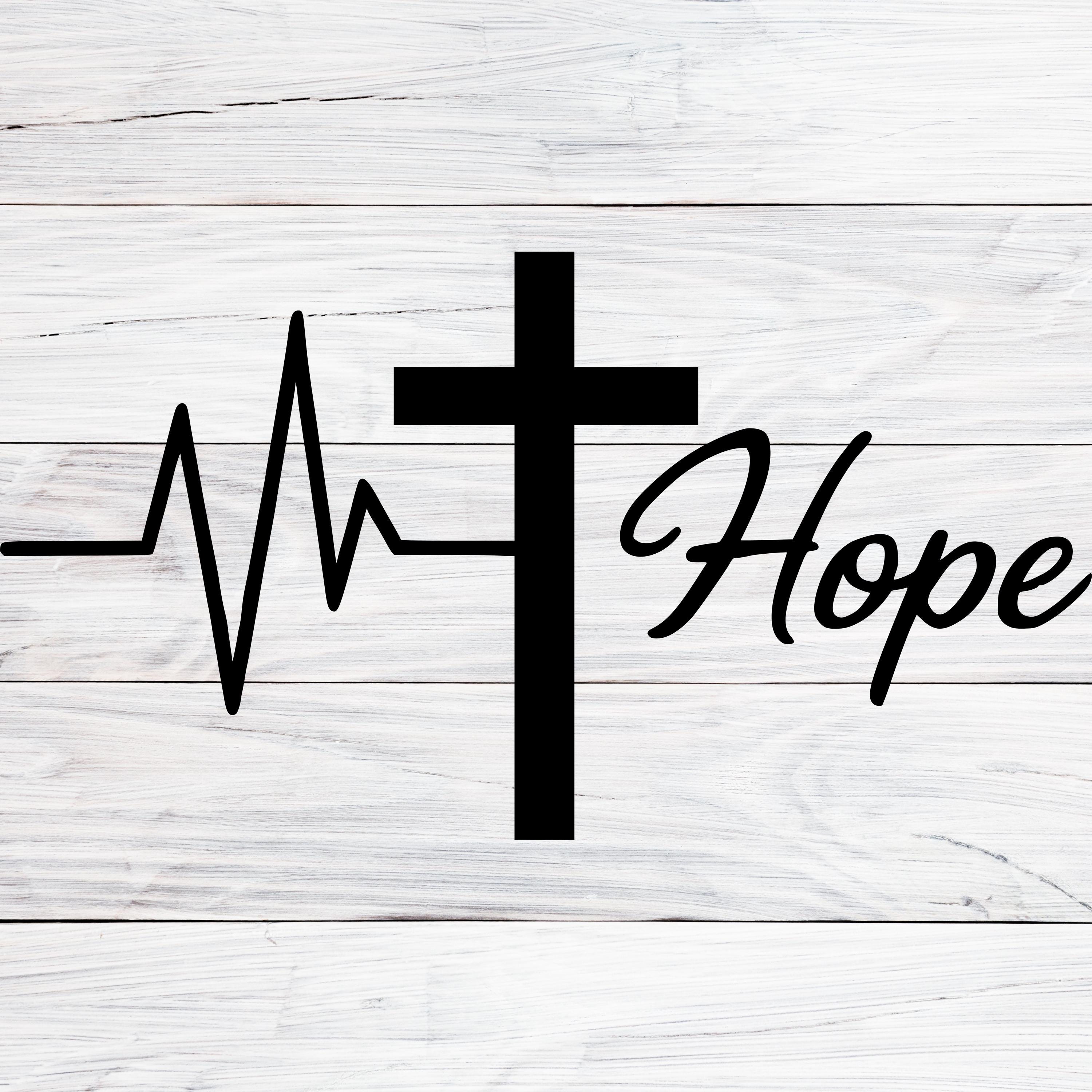 Christian Cross With Heartbeat Hope Design Svg, Png, Jpg, Faith Life ...