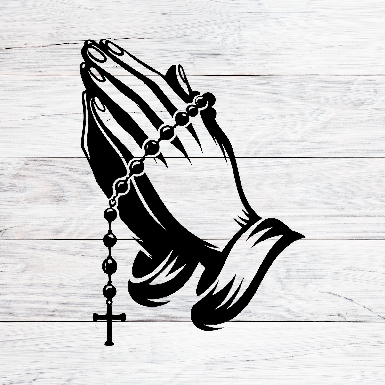 Female Praying Hands With Rosary SVG, PNG, JPG, Catholic Prayer Hands ...