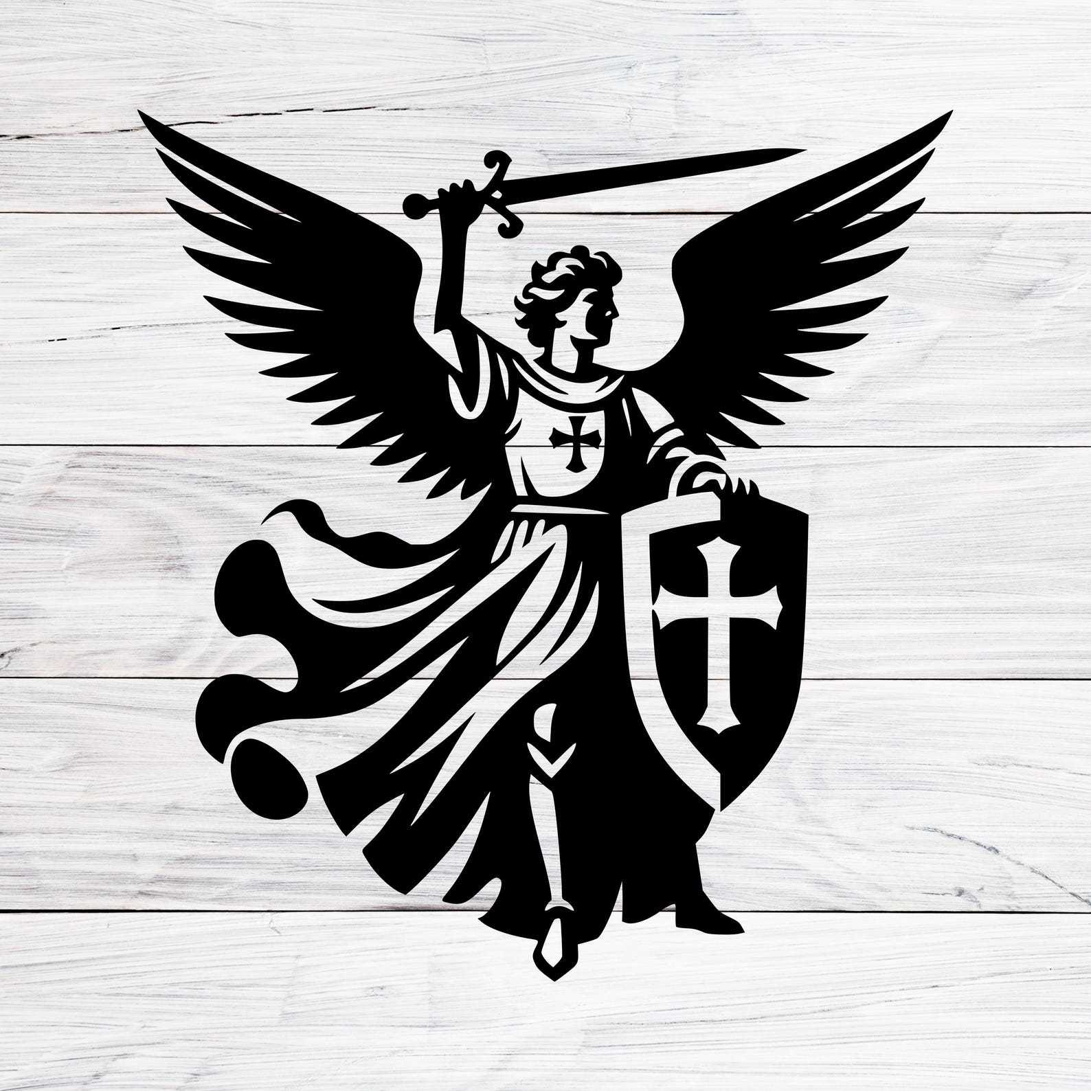 Archangel St. Michael Design, Guardian Angel Protection, Divine Warrior ...