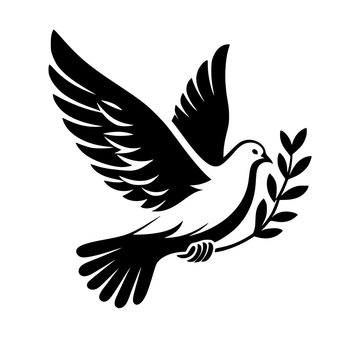 Christian Dove With Olive Branch Svg, Symbol of Peace Clipart, Holy ...