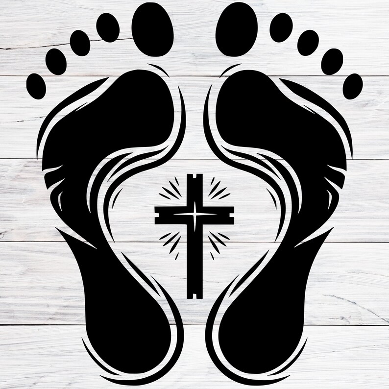 Christian Footprints Cross Svg, Footsteps to God Png, Faith and ...