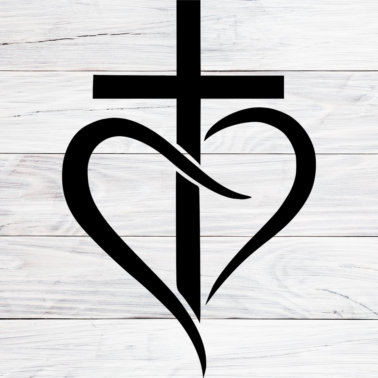Faith Cross With Heart Symbol, Christian Love Clipart, Jesus Design ...