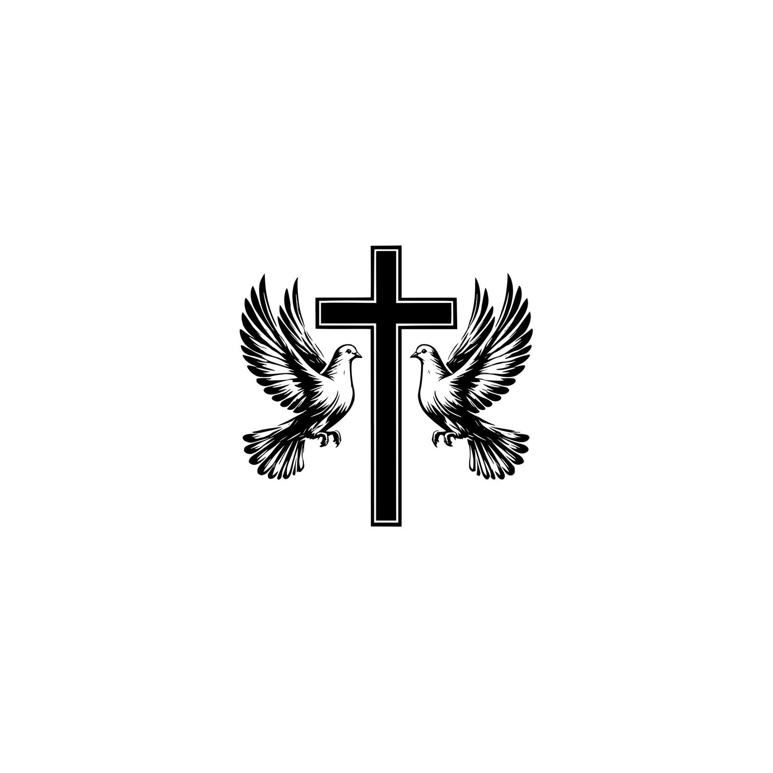 Faithful Cross With Doves Svg, Symbol of Peace and Holy Spirit ...