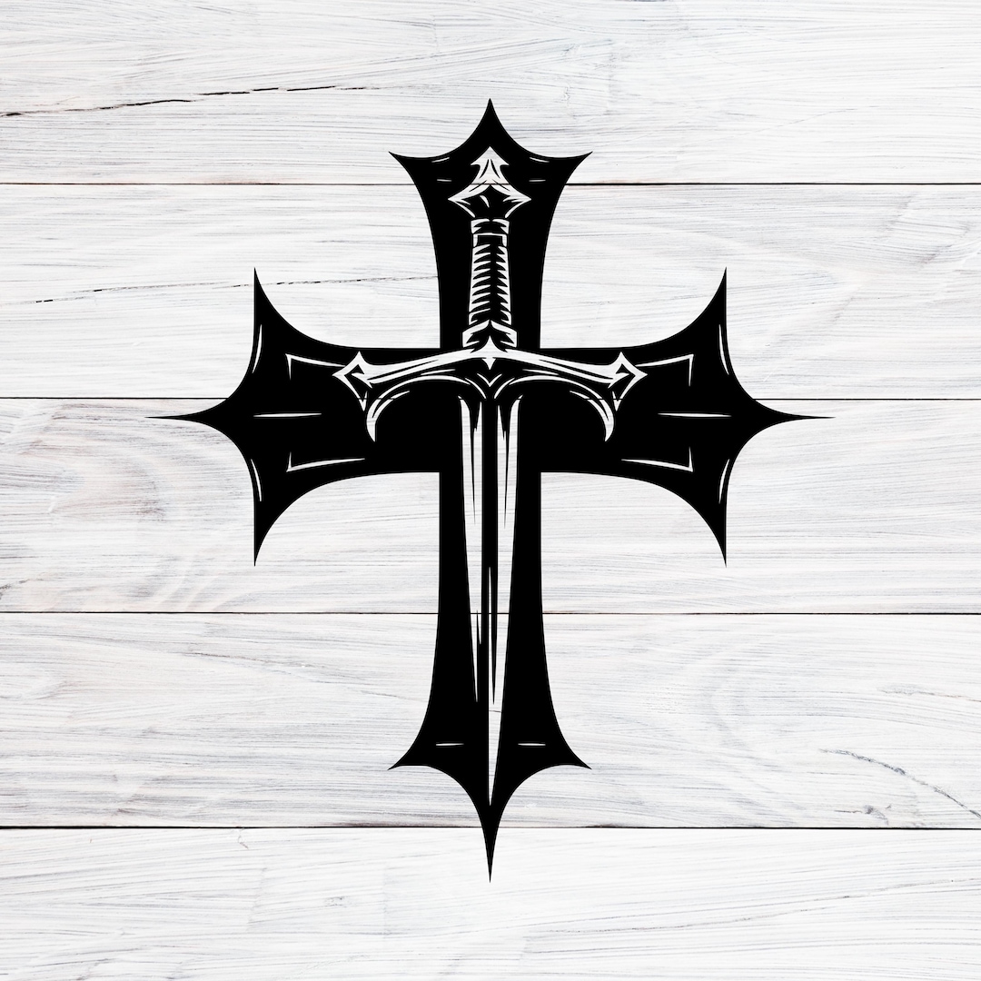 Christian Cross With Sword Symbol Svg Png Jpg (digital Download) - Etsy