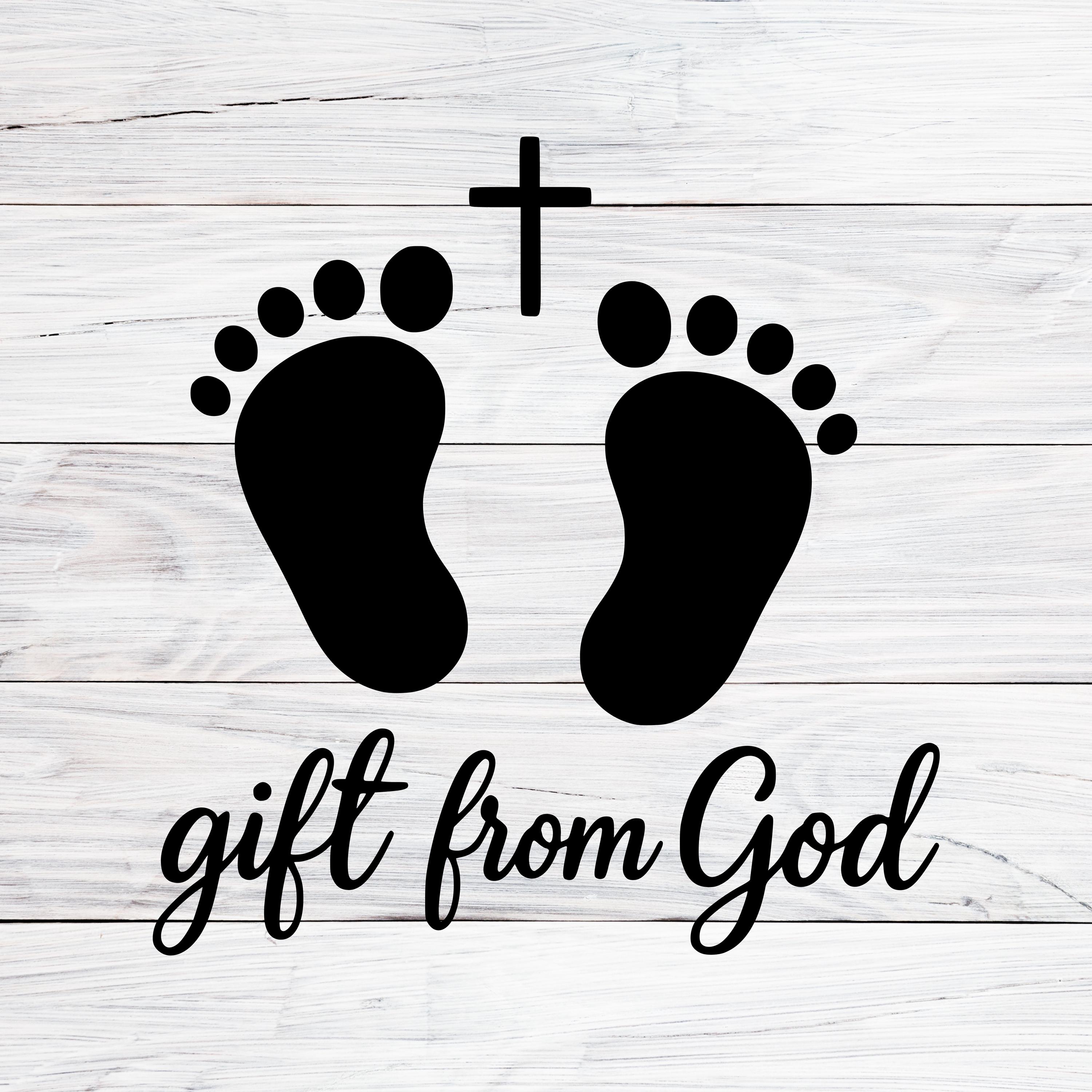 Baby Footprints Cross Svg, Png, Jpg, Gift From God, Digital Download - Etsy