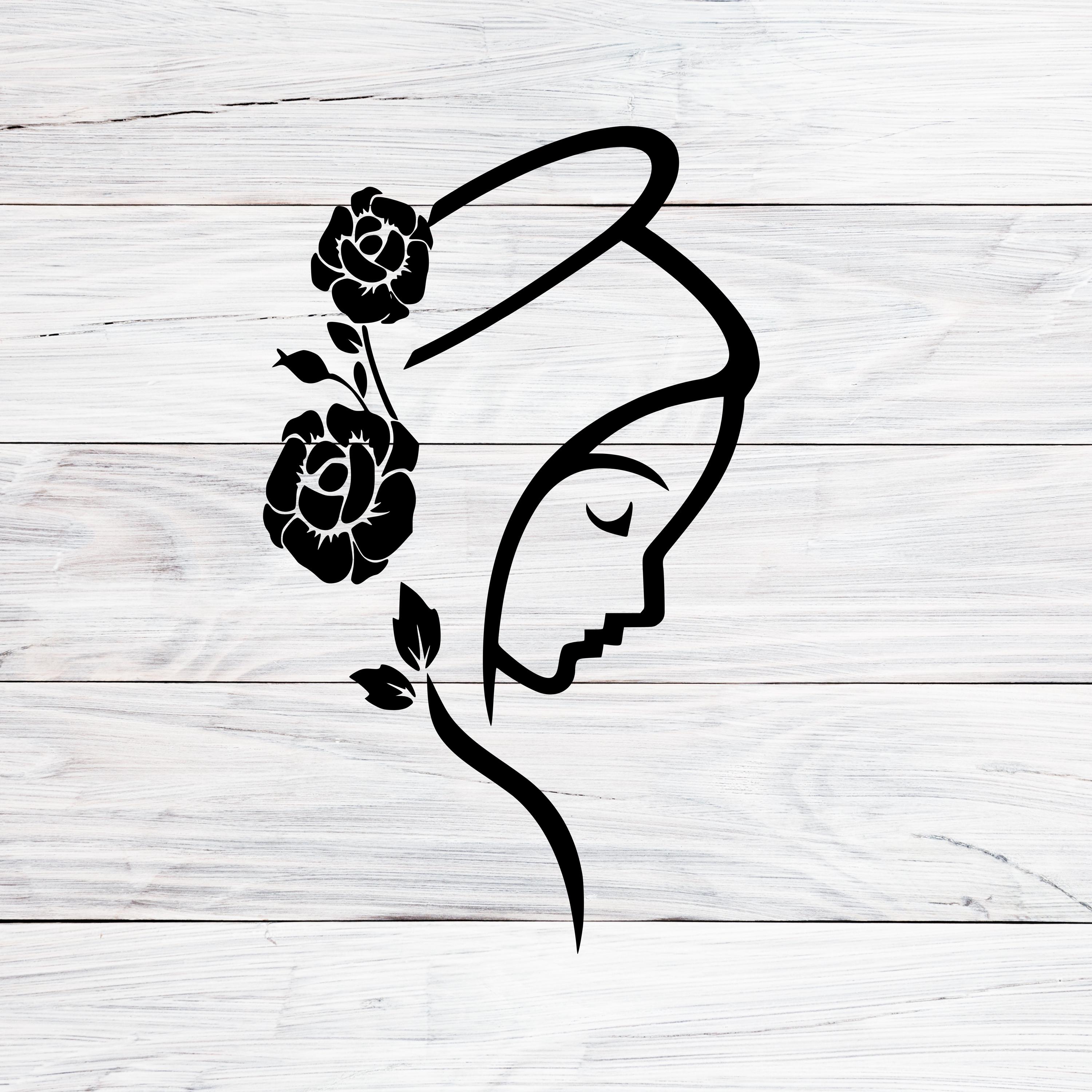 Virgin Mary Svg, Png, Dxf, Jpg, Blessed Mother Mary With Roses Outline ...