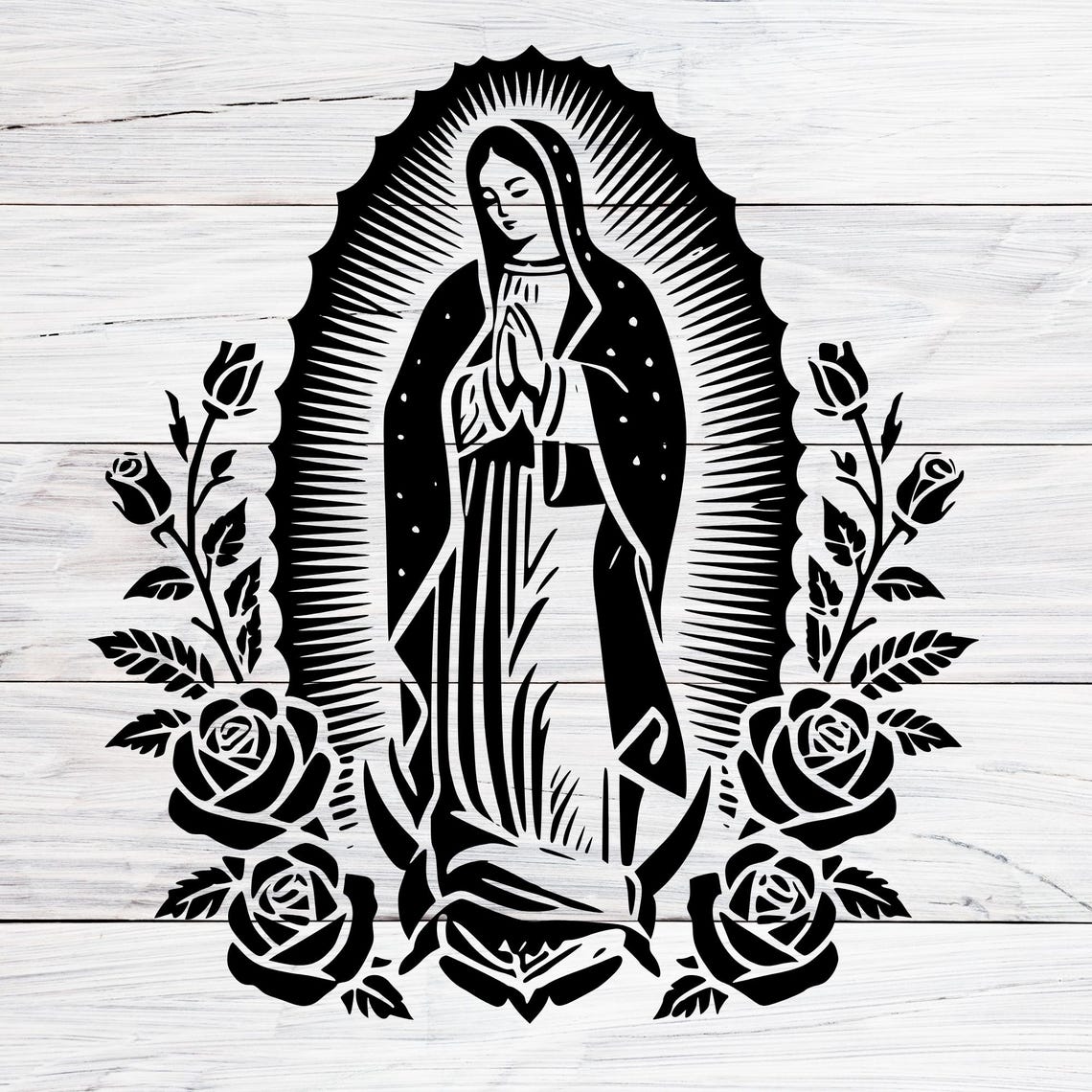 Our Lady of Guadalupe Svg, Png, Jpg, Virgin Mary With Roses, Digital ...