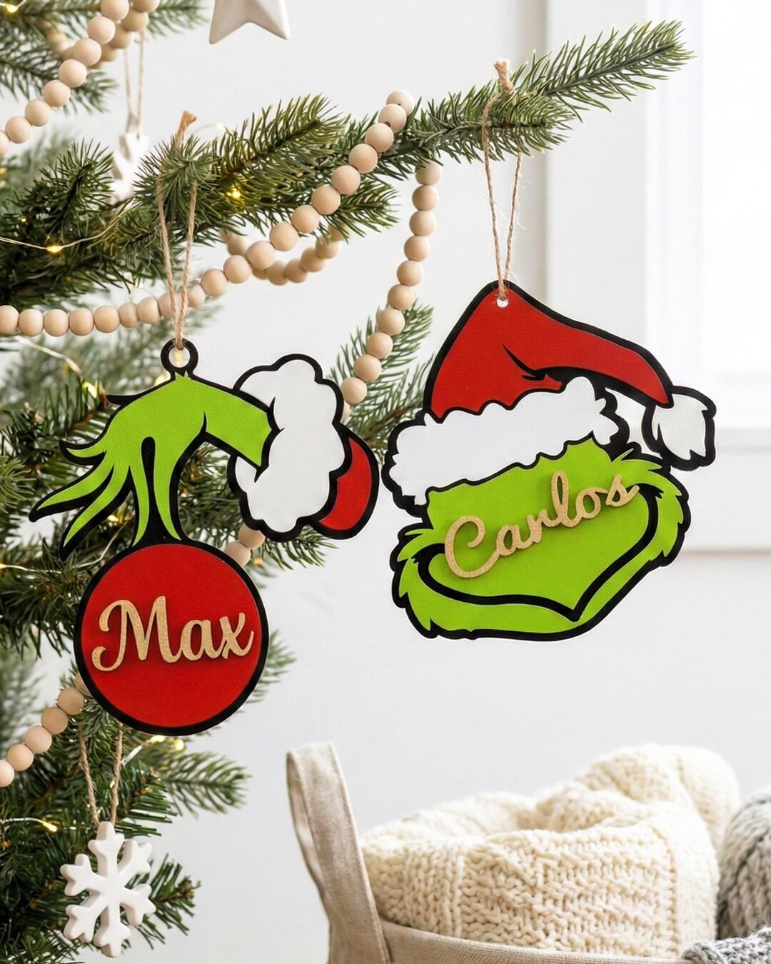 Grinch Laser Cut Pack – Face + Hand Holding Ornament | Layered ...