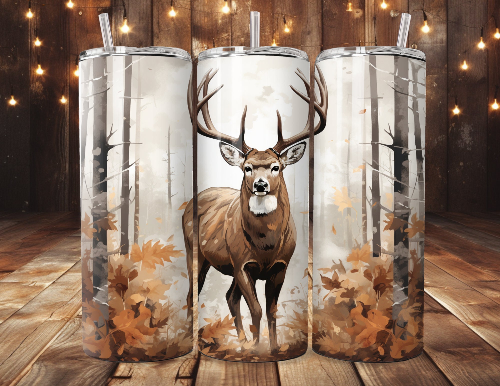 Big Buck Deer Tumbler Wrap, 20oz Straight Skinny Tumbler Wrap, Deer ...