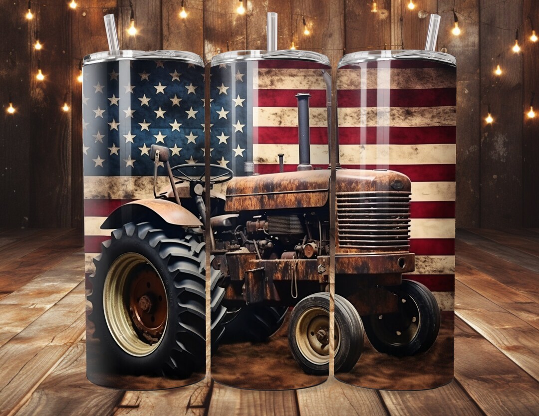Patriotic Farm Tractor 20oz Tumbler Wrap (PNG Digital Download) - Etsy
