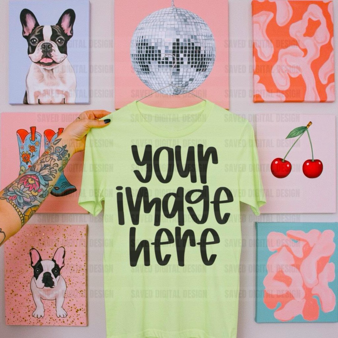 Neon Yellow GILDAN T-SHIRT Mock up Trendy Mocks - Etsy