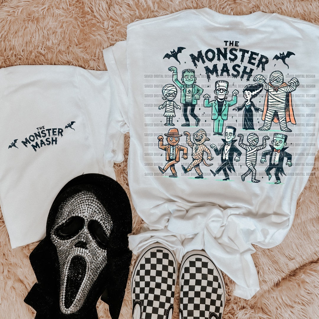 Monster Dance MASH Skeleton Spooky SZN Ghost Season Halloween Bats Fall ...