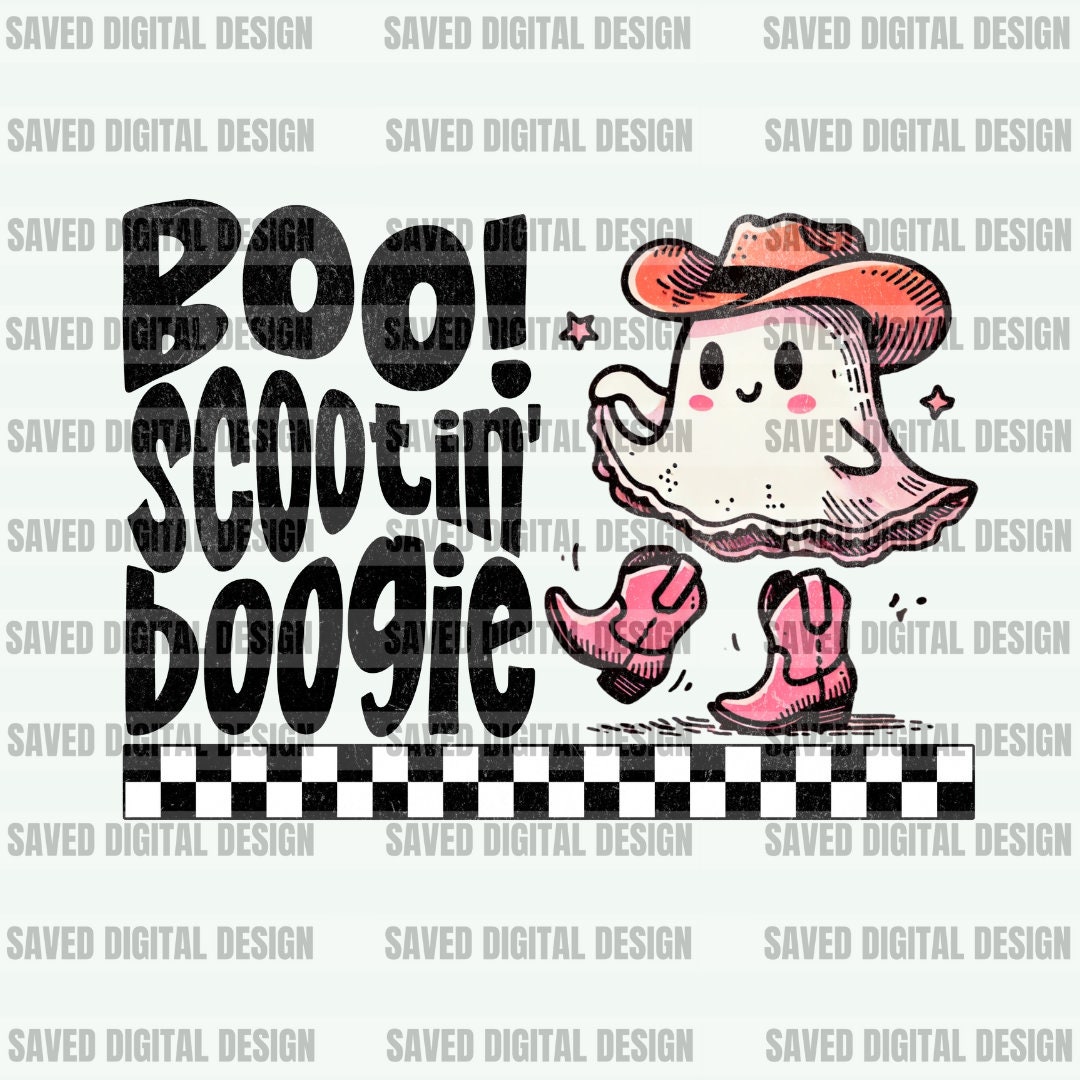 Boo Scootin Boogie Skeleton Spooky SZN Ghost Season Halloween Bats Fall ...