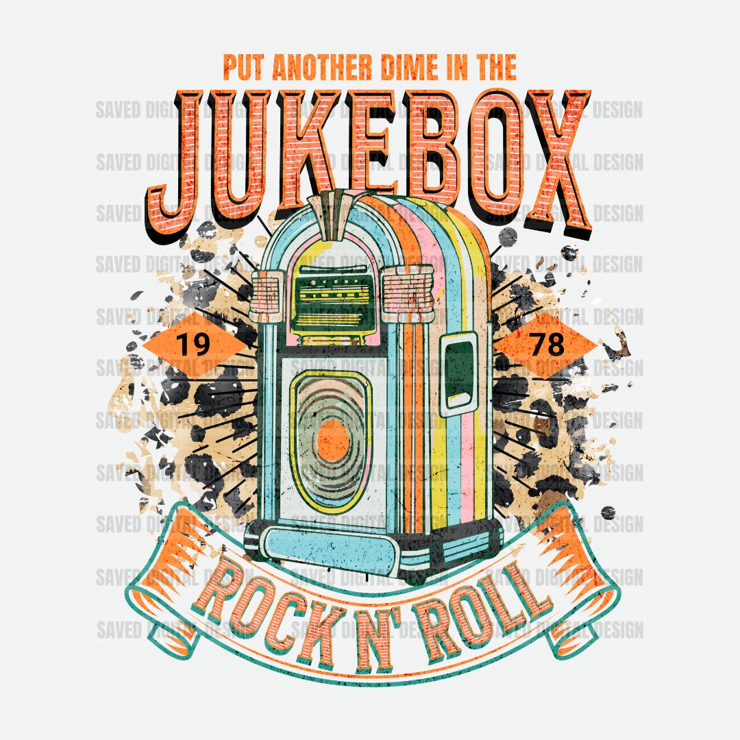 Juke Box Preppy Retro Rock N Roll Country Music Western Cowboy Country ...